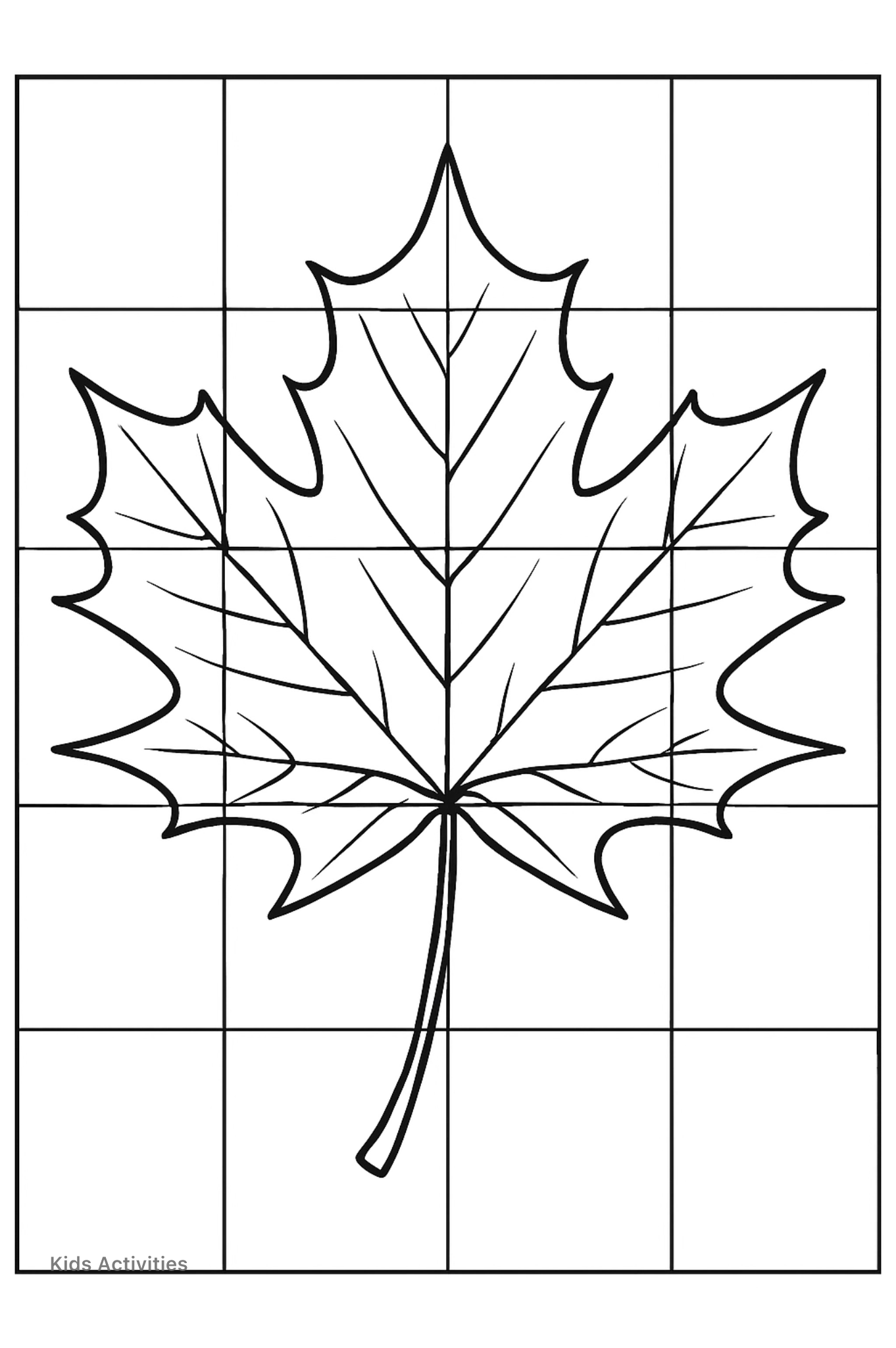 Color Leaf By Grid Art - Kids Activities