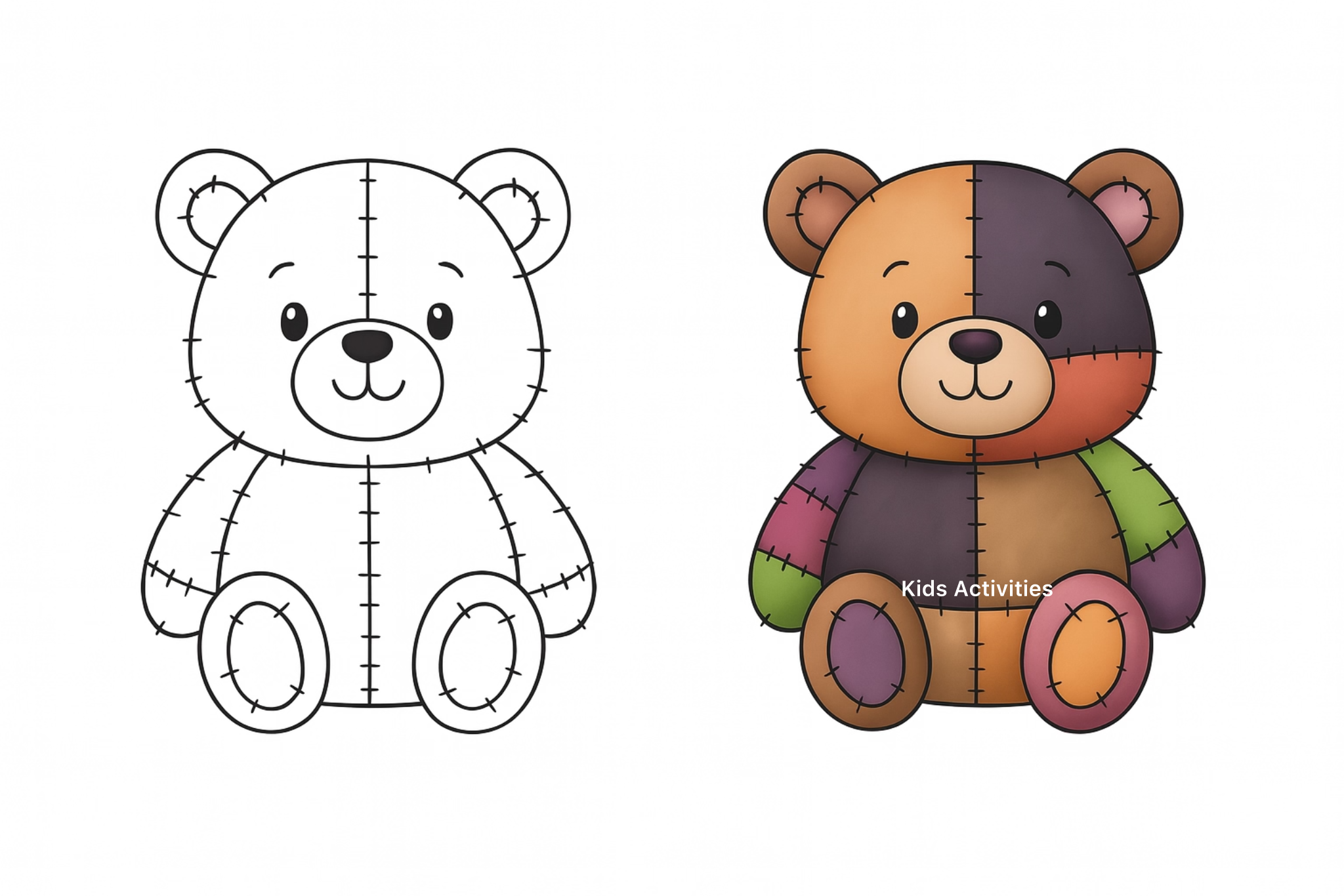 Patchwork Animal Coloring - Kids Activities
