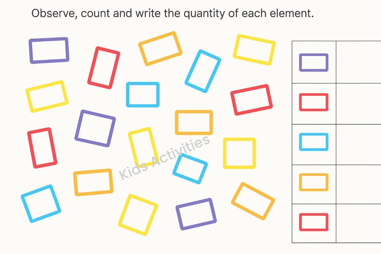 Observe and Count Activity - Kids Activities