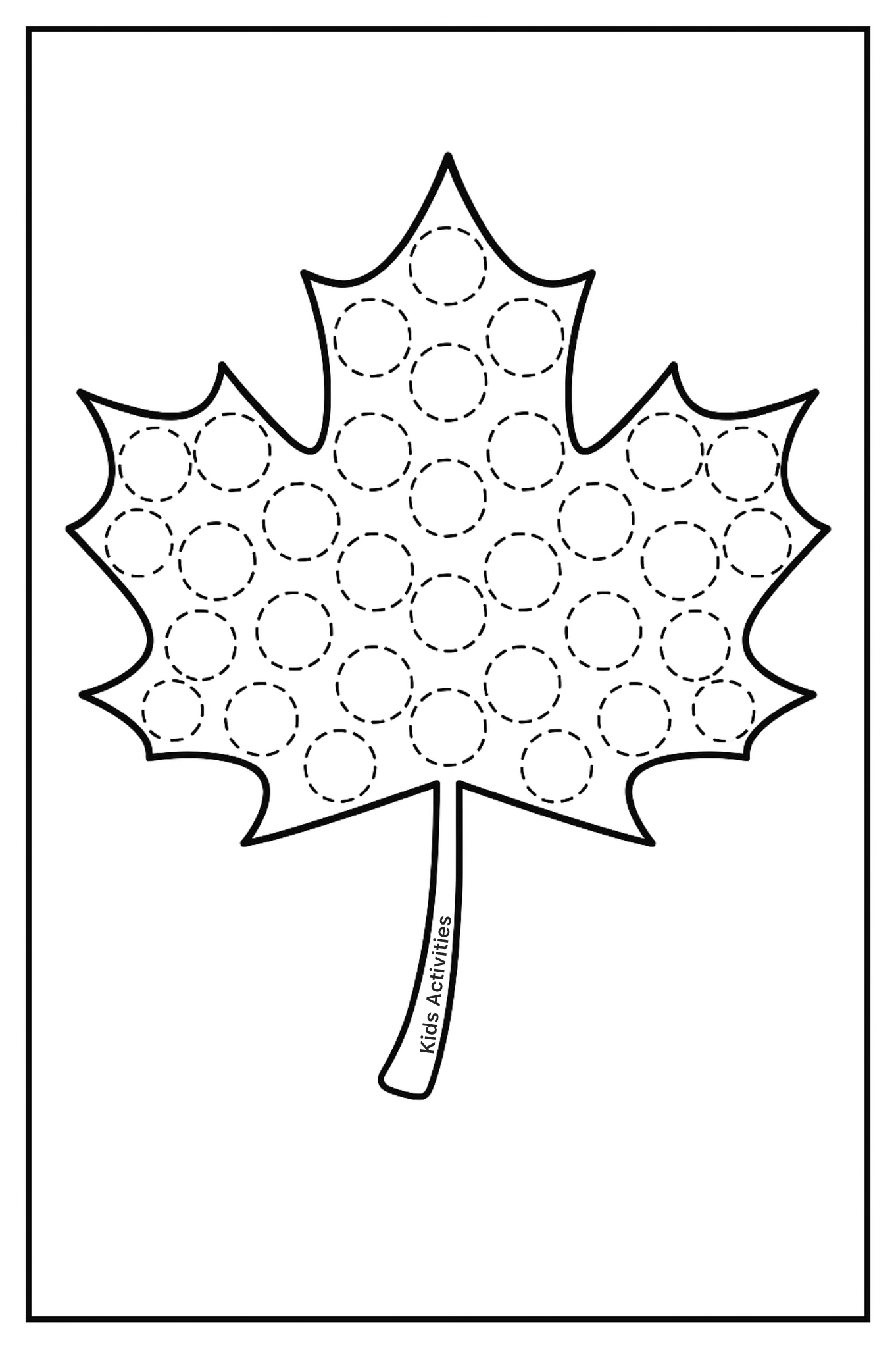 Color Leaf Through Dot Painting Activities - Kids Activities