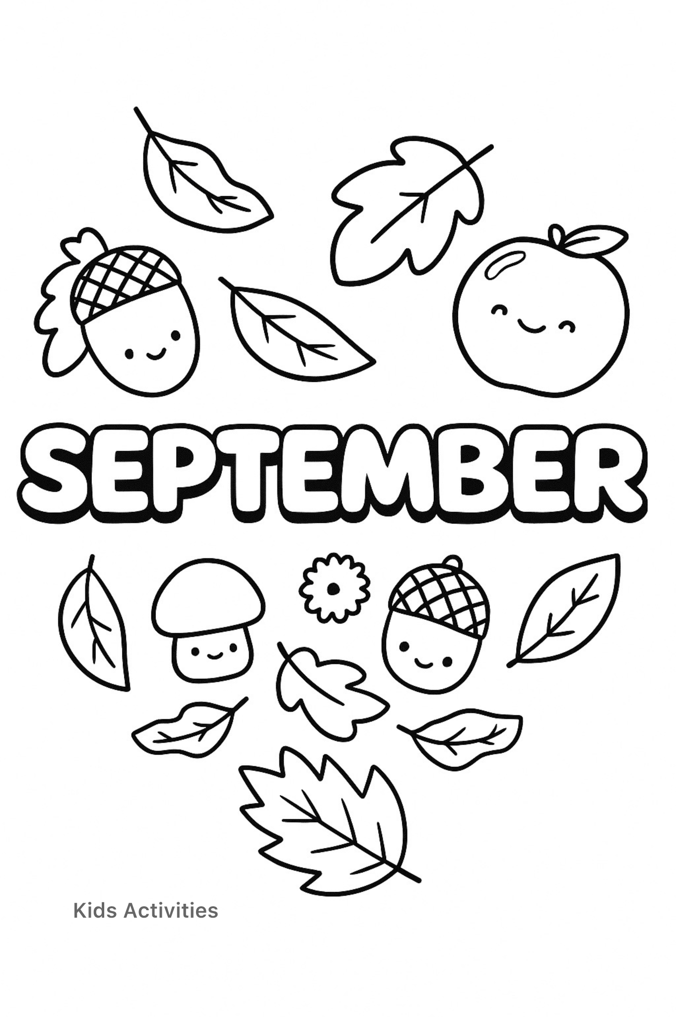 Fall Month Coloring Activity - Kids Activities