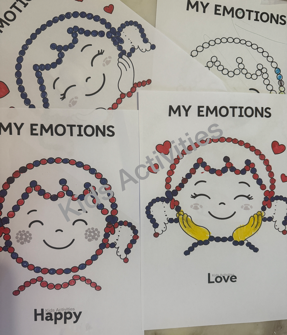 Emotions and Feeling Dot Painting Activities - Kids Activities