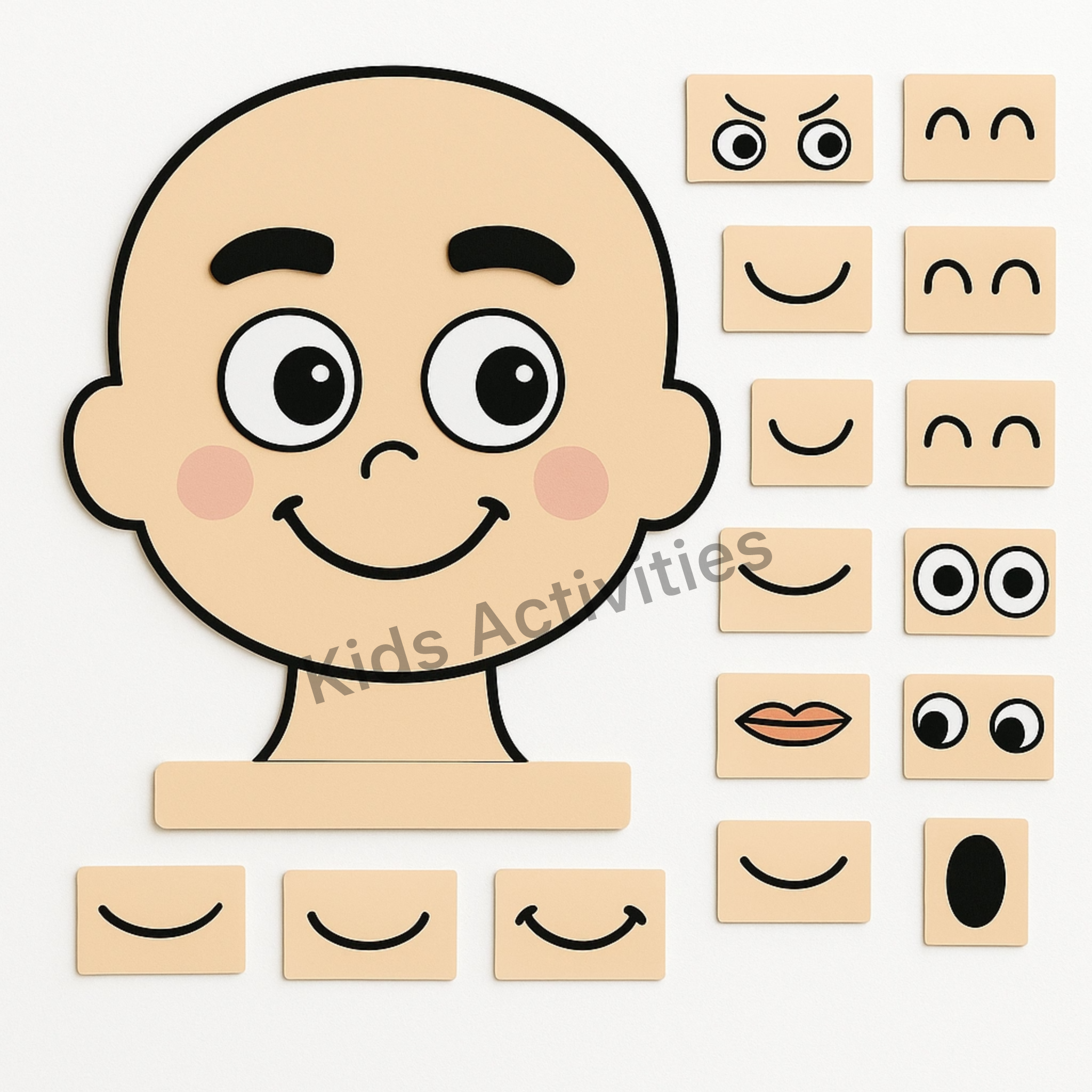 Make Facial Expression With Different Facial Parts in Paper - Kids ...