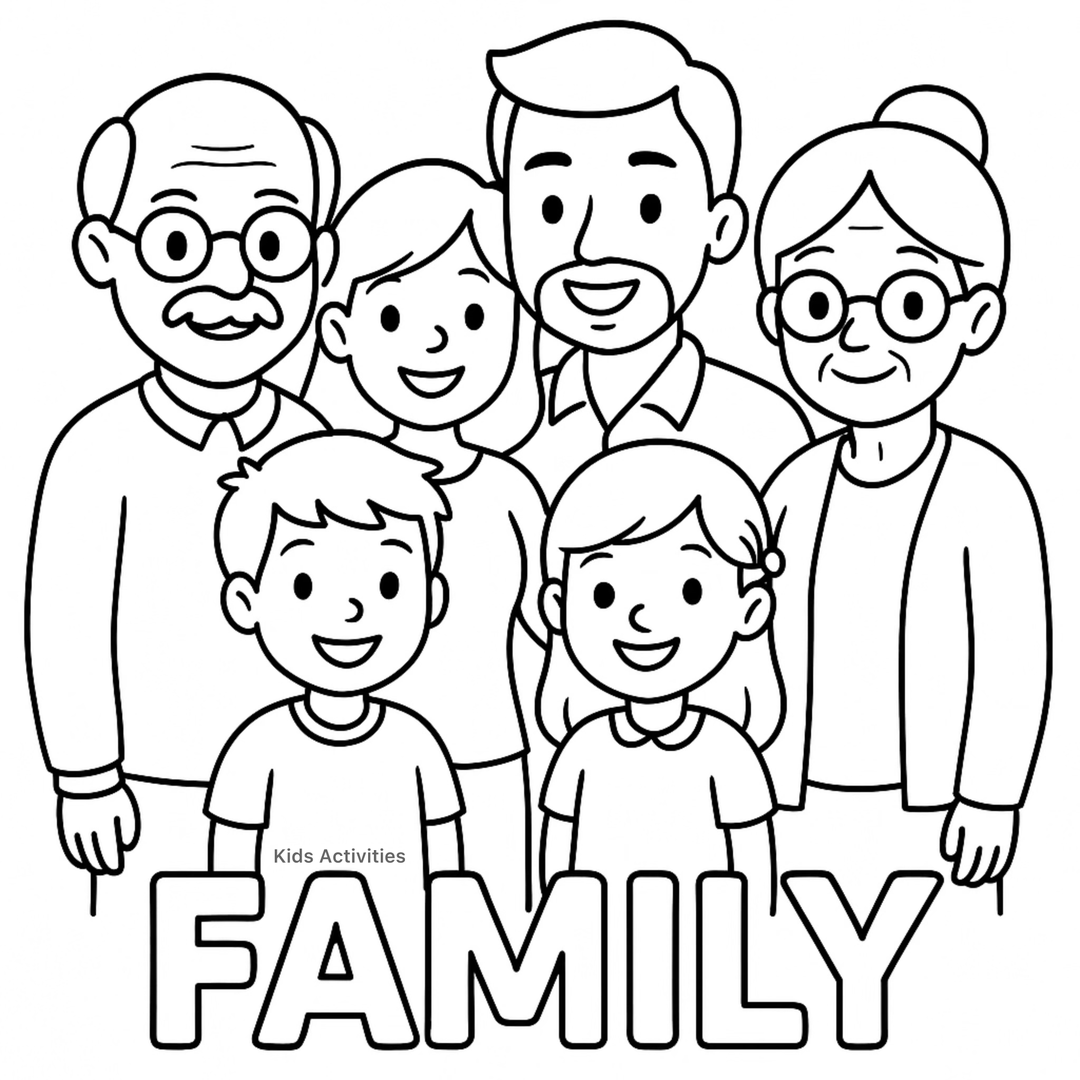 Family Themed Color - Kids Activities