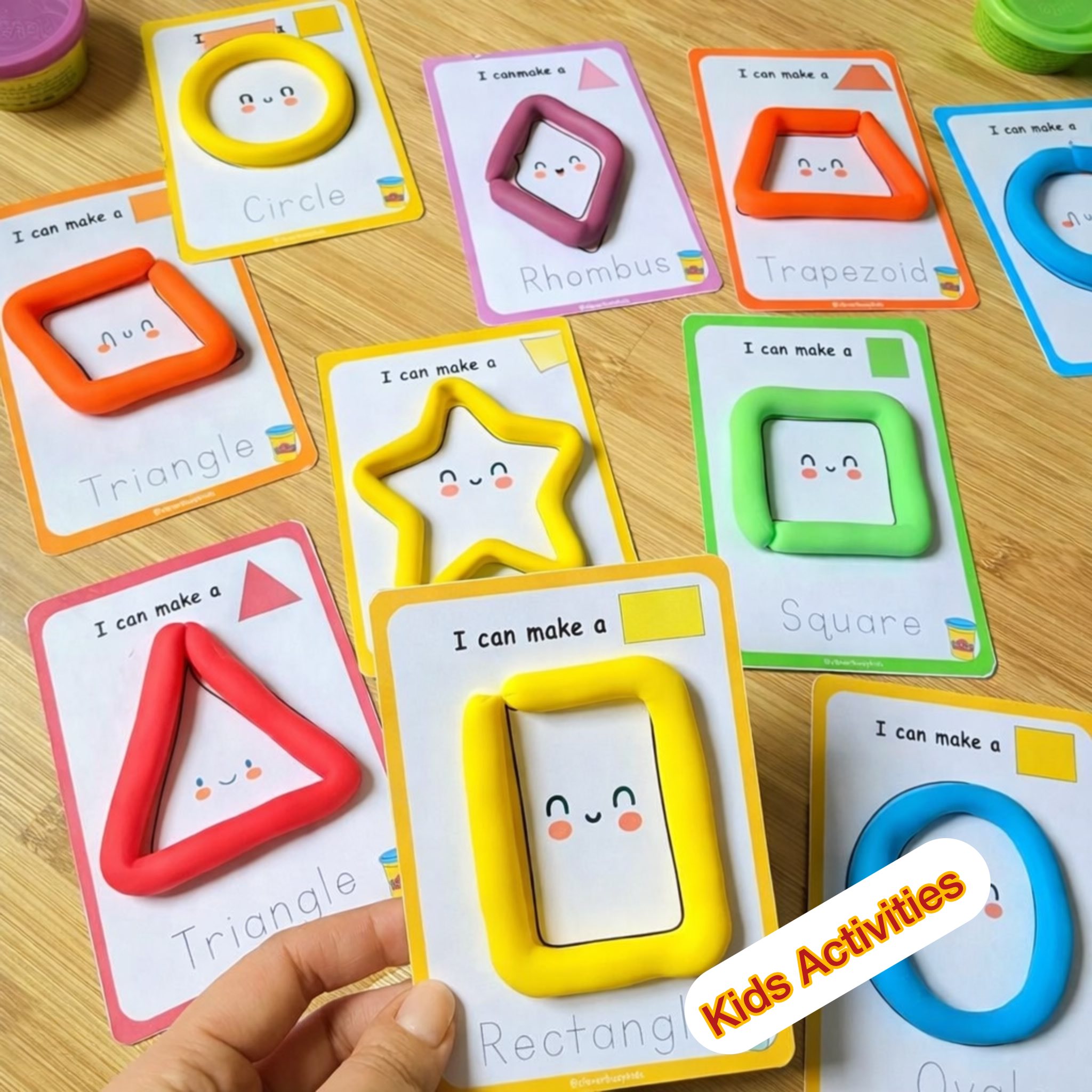 Play Dough Mats Shapes Themed - Kids Activities
